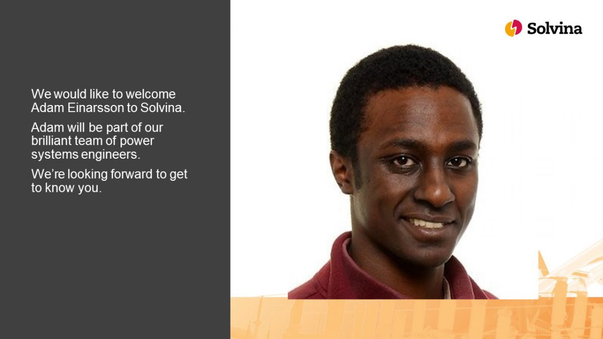 Welcome Adam! – Solvina